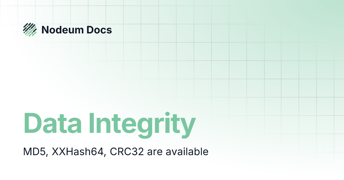 Data Integrity | Nodeum Docs