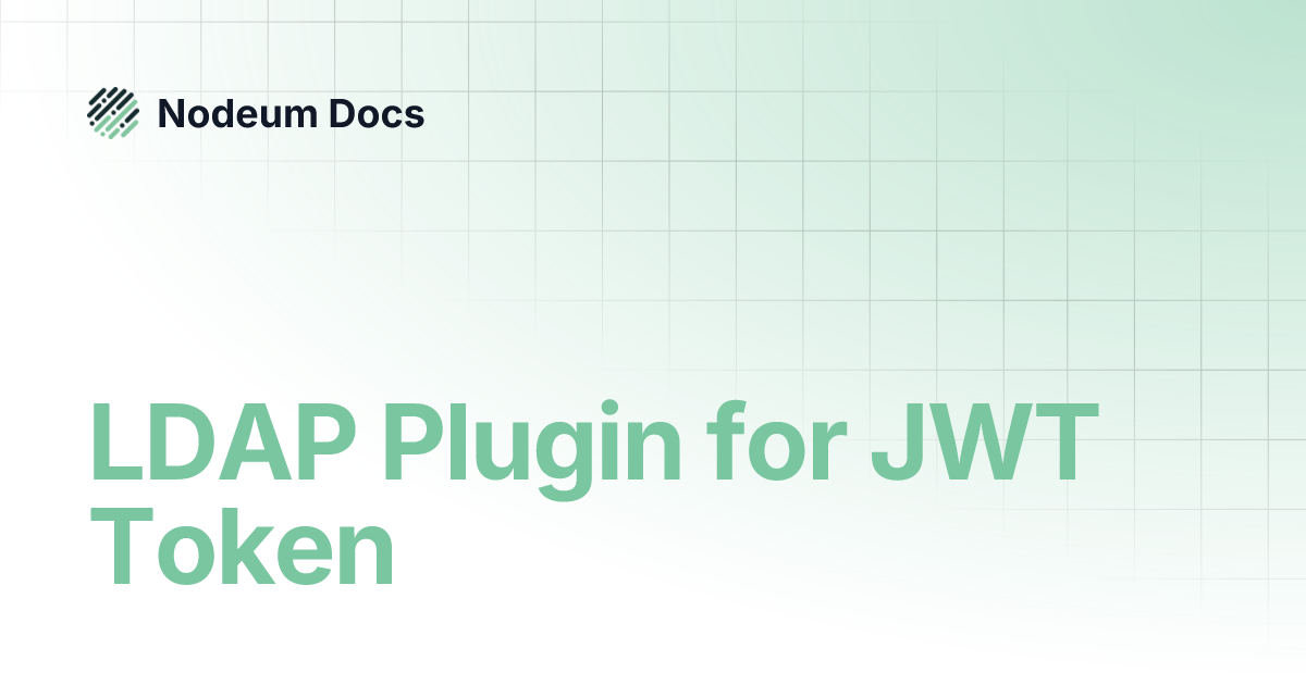 LDAP Plugin for JWT Token | Nodeum Docs