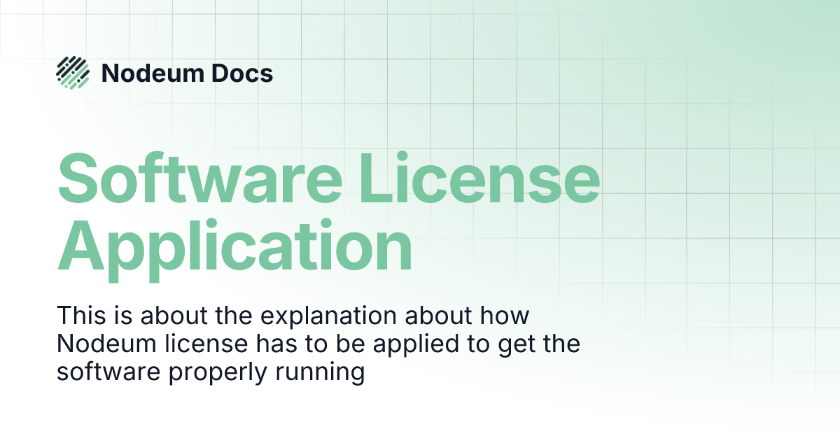 Software License Application | Nodeum Docs